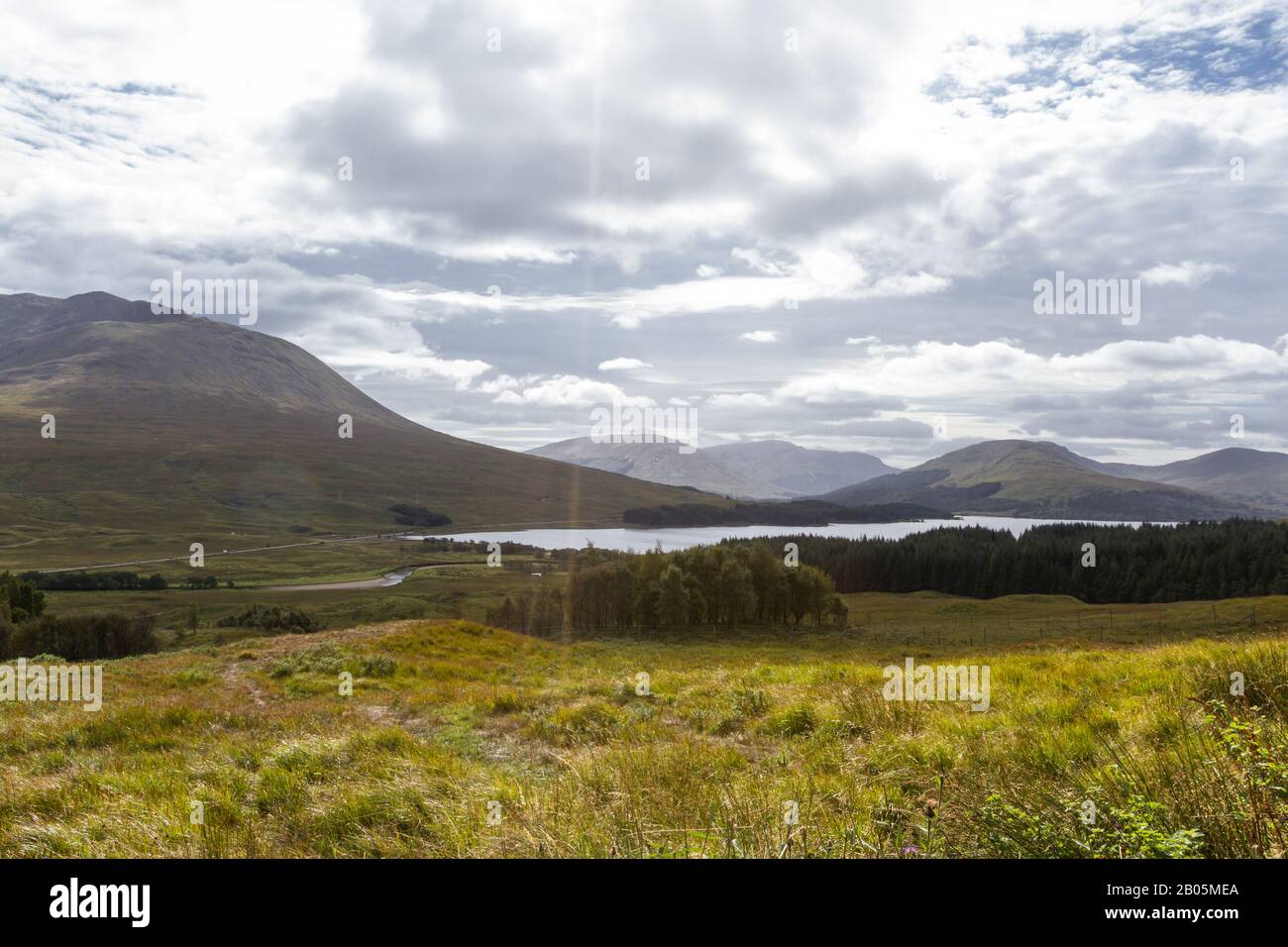 Beautiful viewpoint on the highway A82 overlooking Loch Tulla and the ...