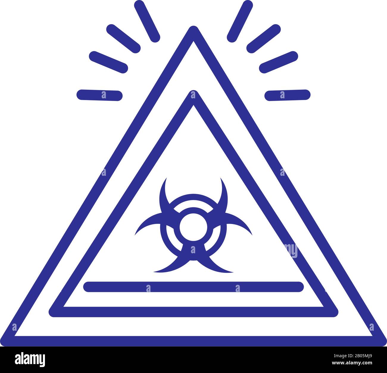 biohazard sign icon over white background, line detail style, vector ...