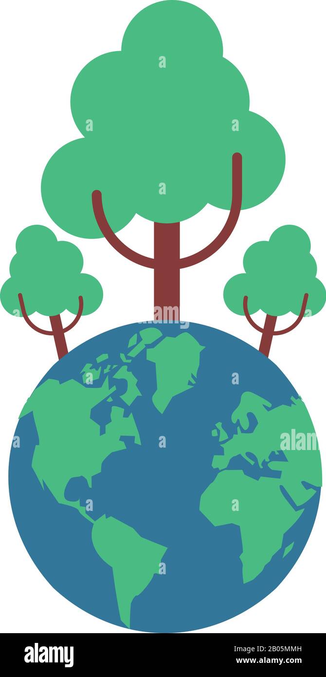 world planet earth with trees forest Stock Vector Image & Art - Alamy