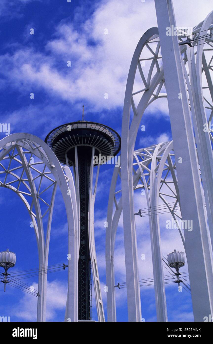 USA, WASHINGTON, SEATTLE CENTER, GOTHIC ARCHES OF THE PACIFIC SCIENCE ...