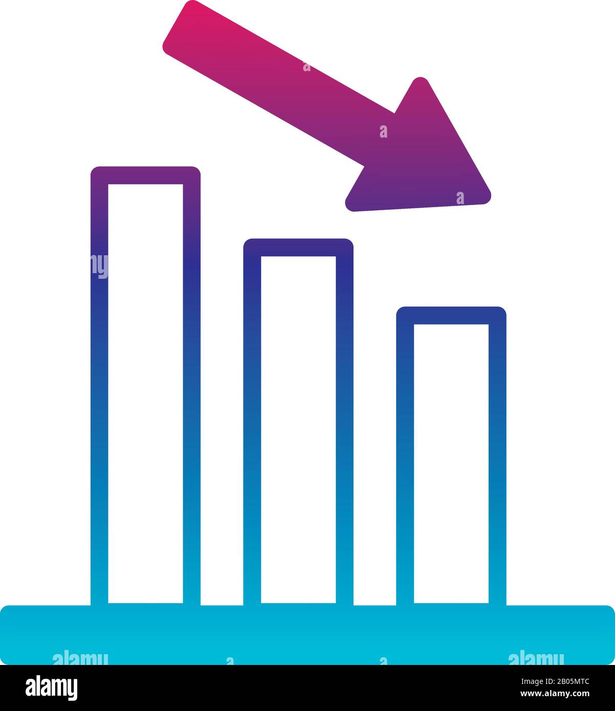 Isolated workflow bars gradient line style icon vector design Stock ...