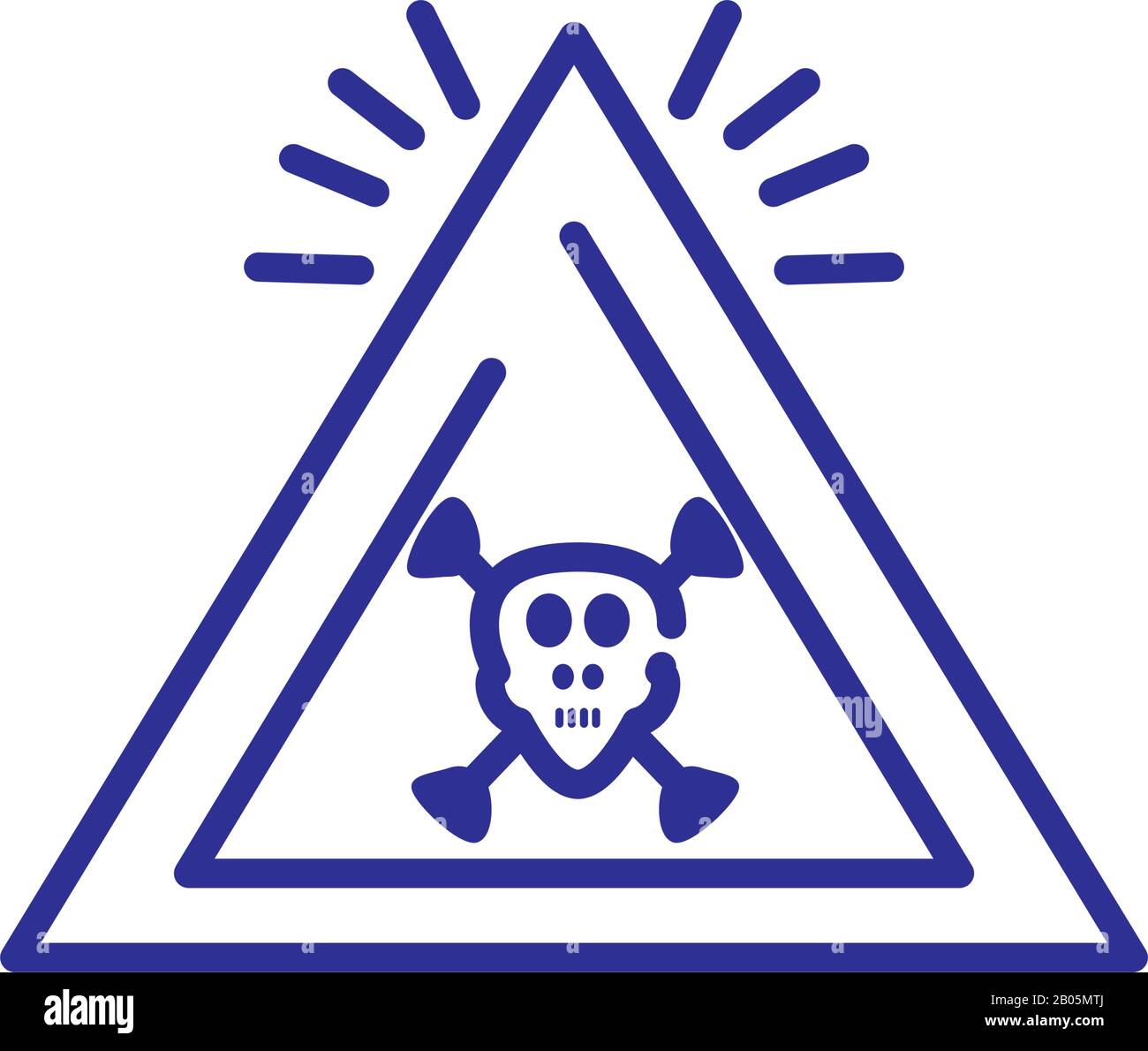 toxic hazard icon over white background, line detail style, vector ...