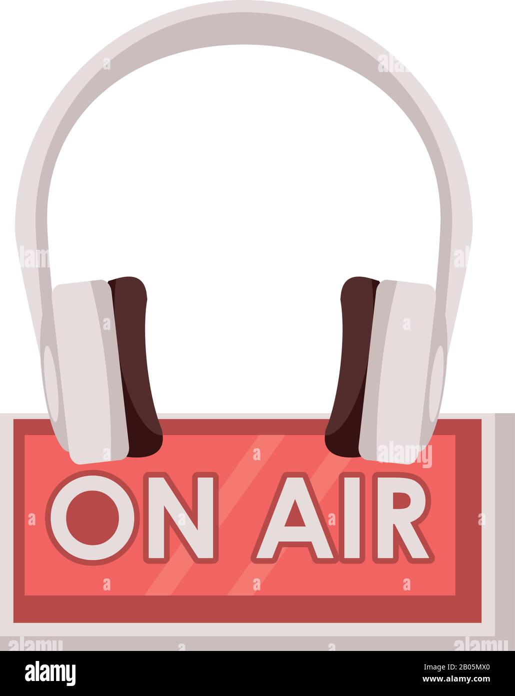 on air label with earphones Stock Vector Image & Art - Alamy