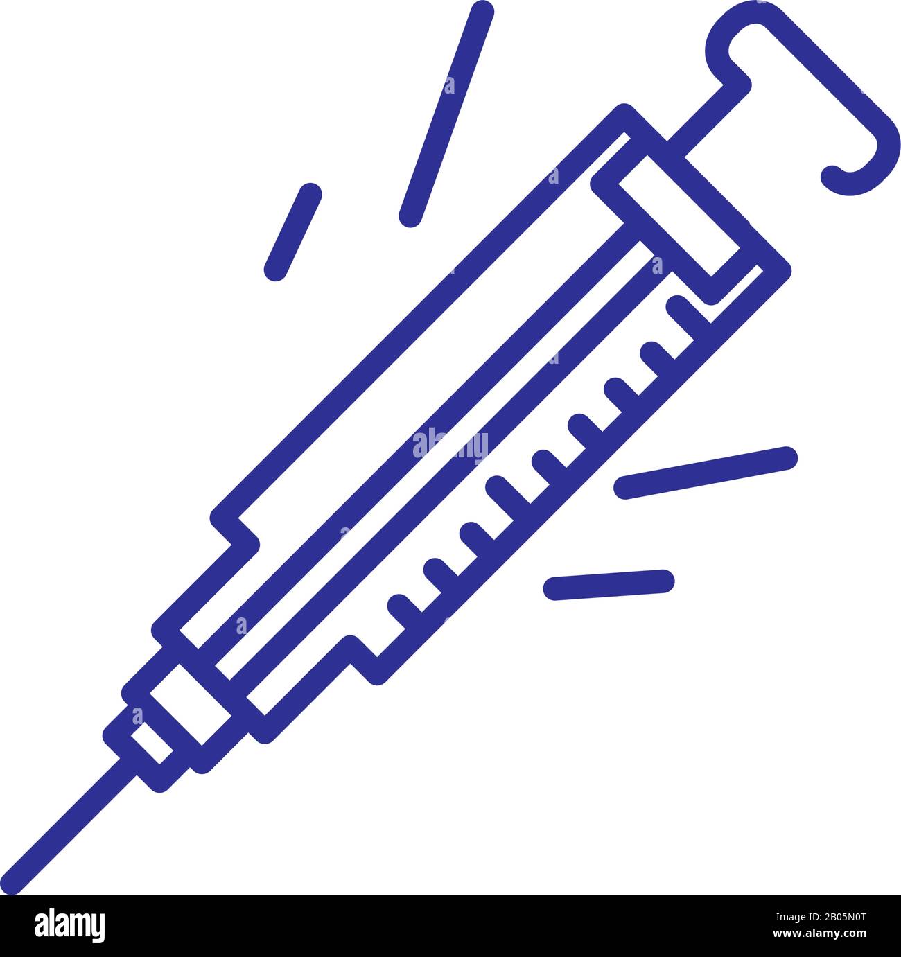 injection icon over white background, line detail style, vector ...
