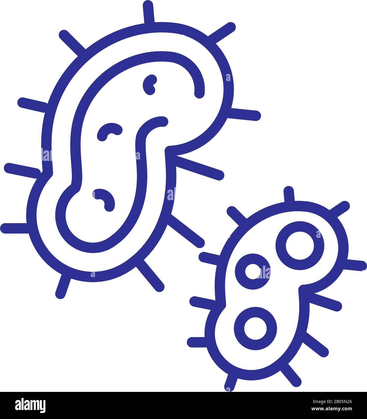 bacteria icon over white background, line detail style, vector ...