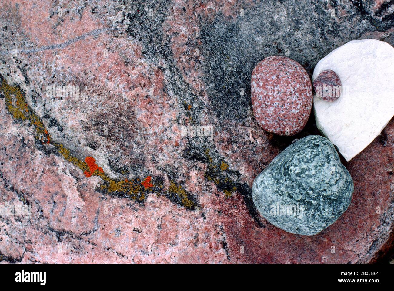 CANADA, NWT, HUDSON BAY, COATS ISLAND, CAPE PEMBROKE, GNEISS ROCKS ON ...