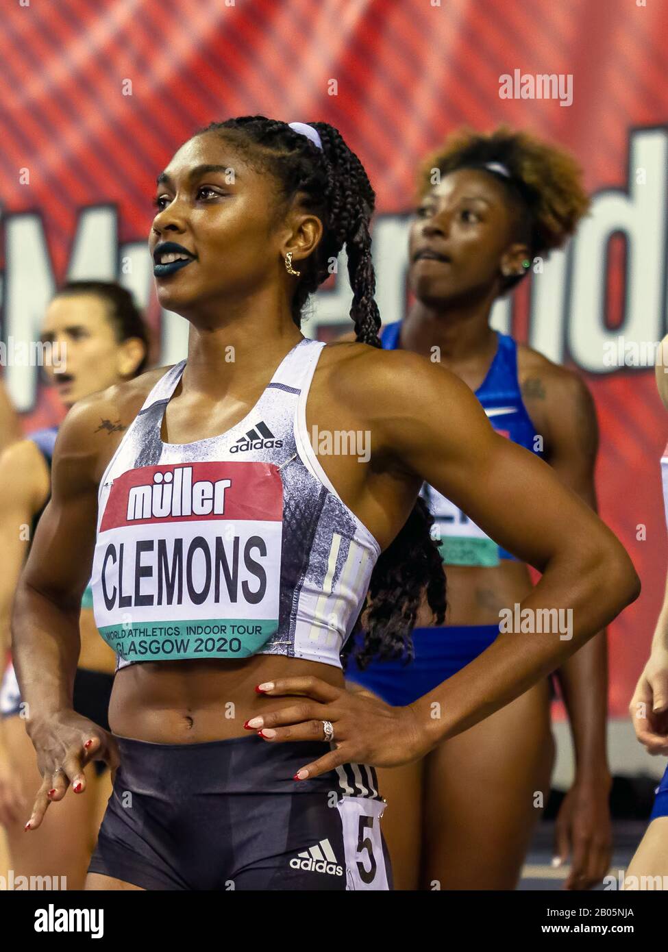 Glasgow, Scotland, UK. 15th Feb 2020. Christina Clemons and Nia Ali of ...