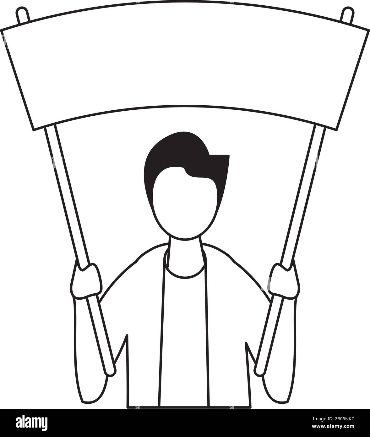 Man holding signboard protest against hi-res stock photography and ...