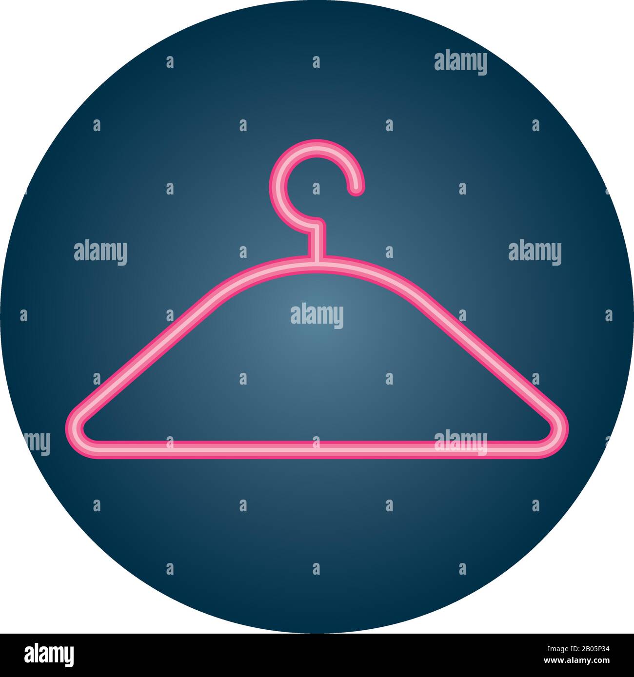 clothes hanger over white background, neon style icon, vector ...