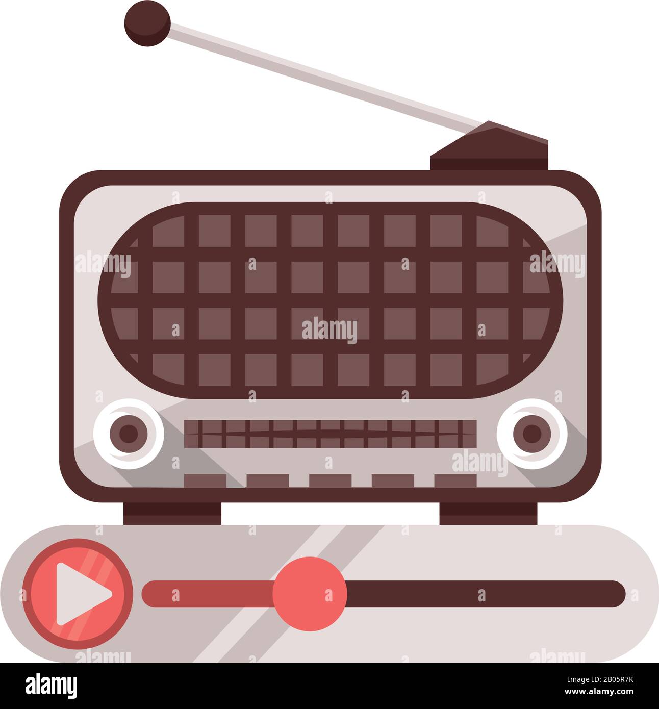 radio old device with media player bar Stock Vector Image & Art - Alamy