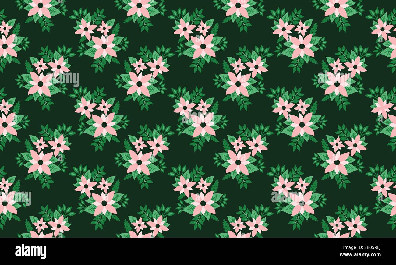 leaf and flower Cute decor, for floral spring pattern background design ...