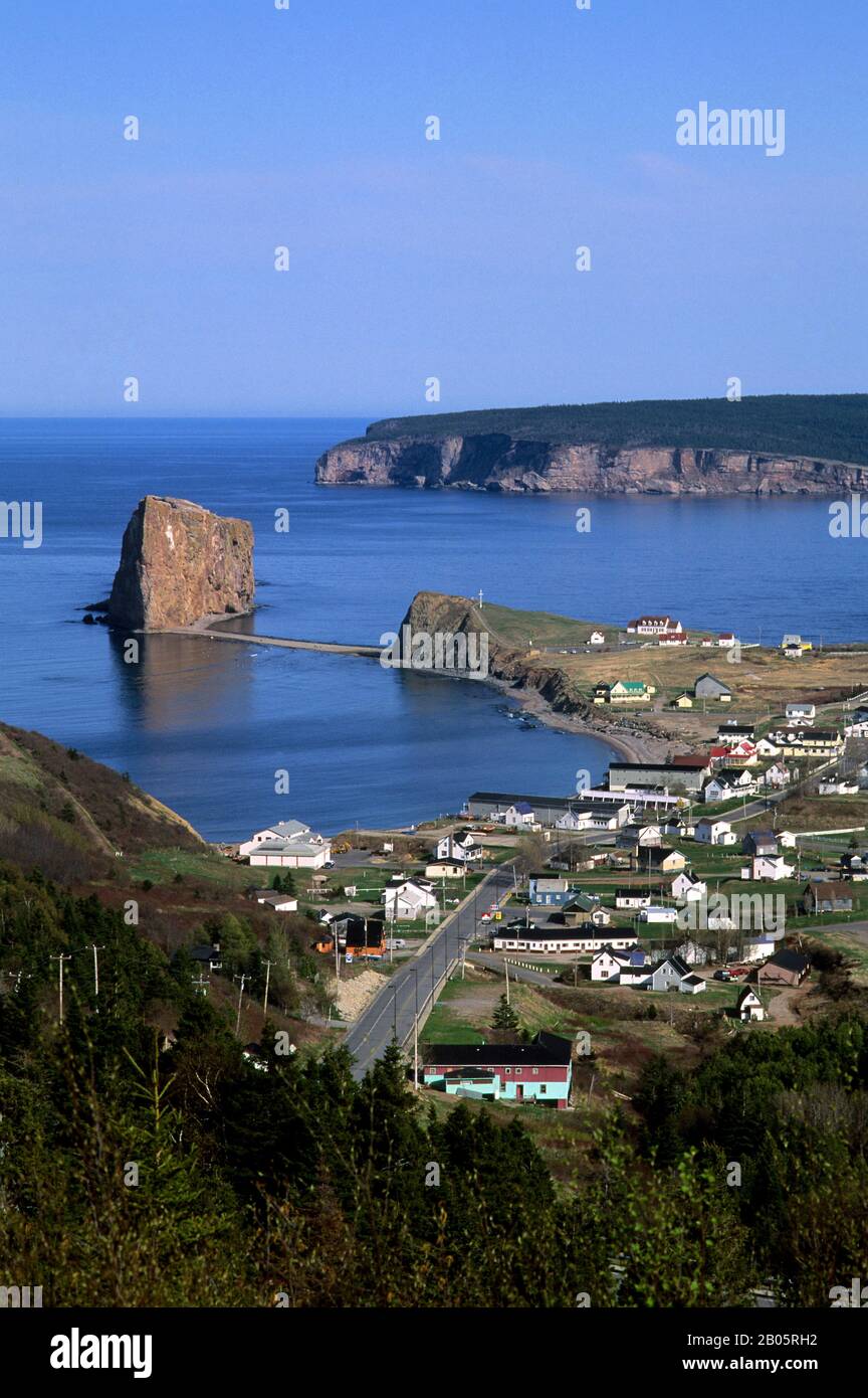 CANADA, QUEBEC, GASPE, VIEW OF PERCE Stock Photo - Alamy