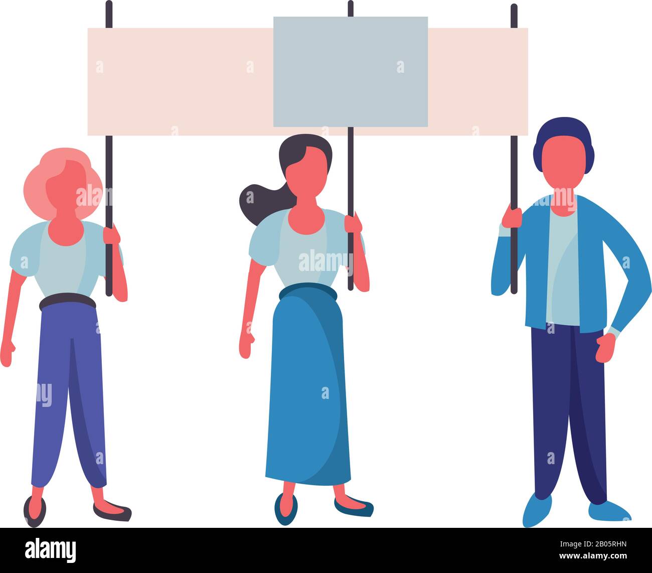 Protesters holding banner showing Stock Vector Images - Alamy