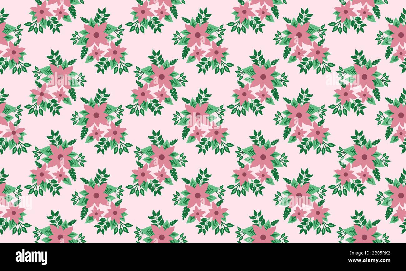 Elegant floral spring pattern background, with beautiful of leaf and ...