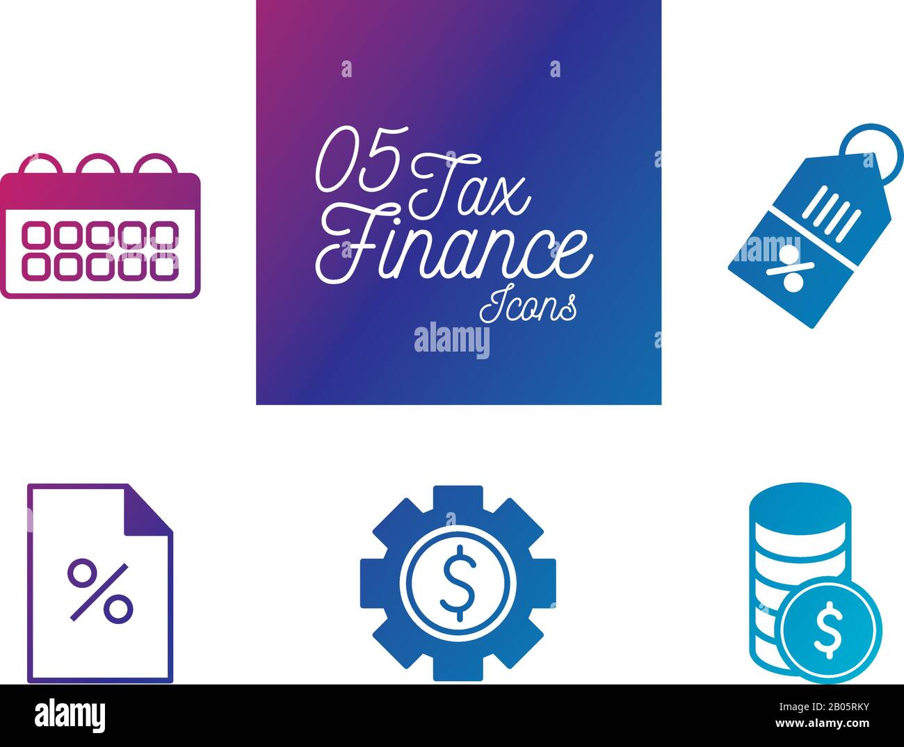 Isolated 5 money gradient style icon set vector design Stock Vector ...