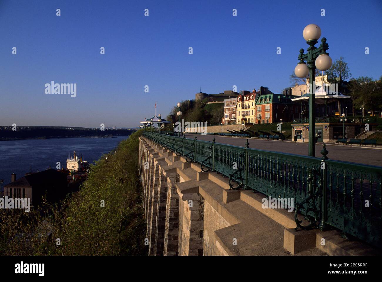 CANADA,QUEBEC,QUEBEC CITY, VIEW OF ST. LAWRENCE RIVER FROM TERRACE ...