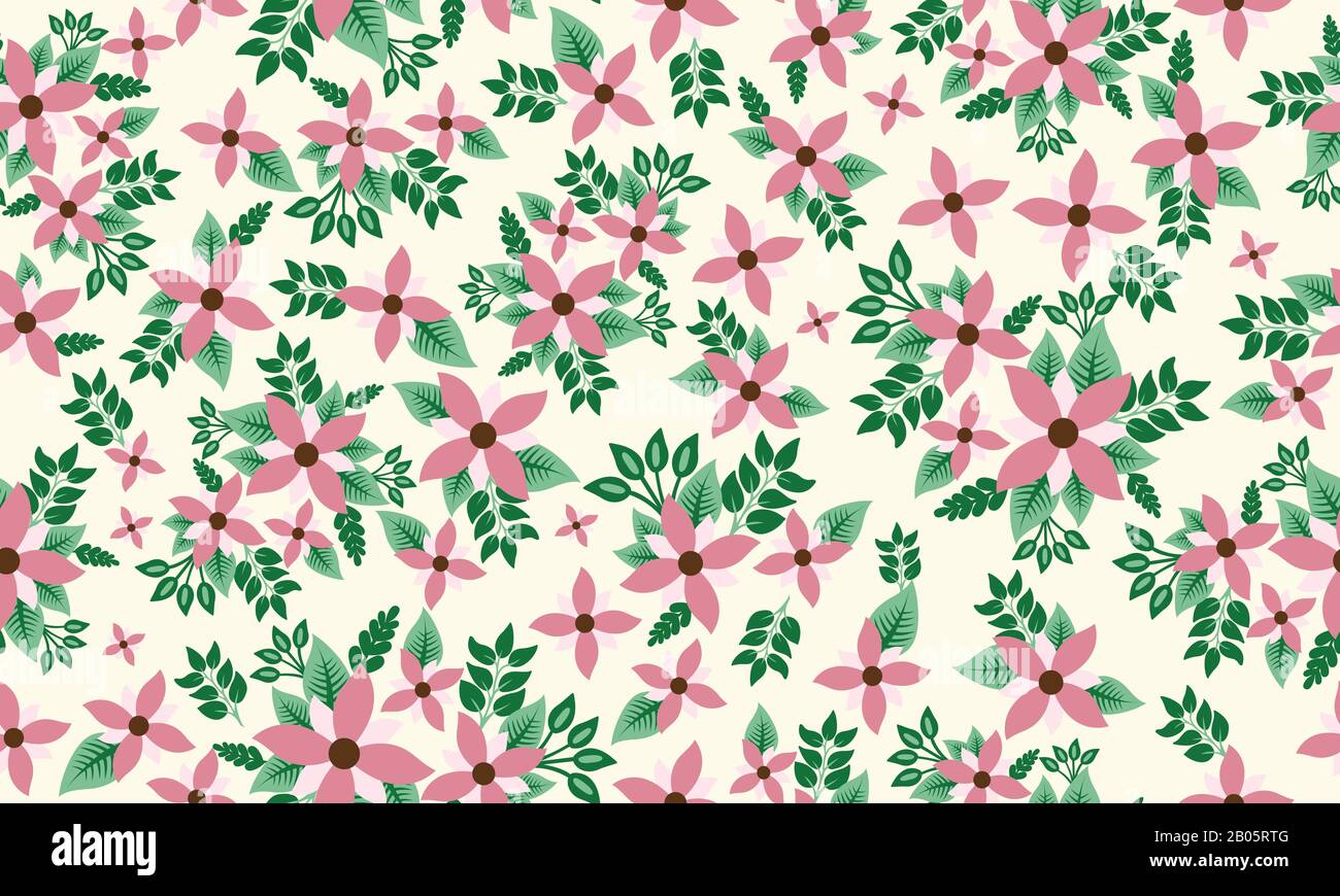 Simple template for flower spring pattern background, with unique of ...