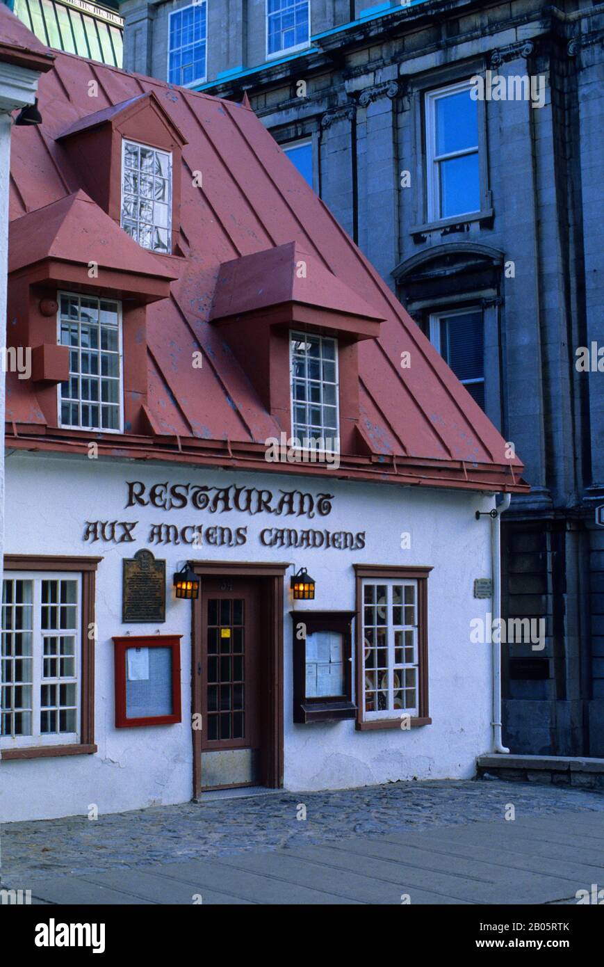 Canada Quebec Quebec City Restaurant Aux Anciens Canadiens Stock Photo