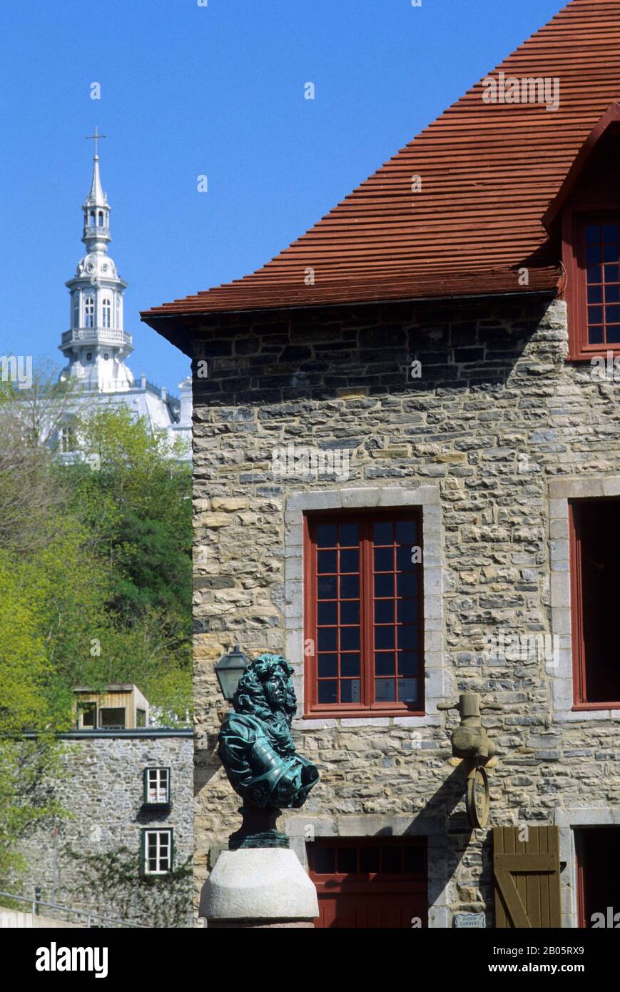 CANADA,QUEBEC,QUEBEC CITY, PLACE-ROYALE DISTRICT, STATUE OF LOUIS THE ...