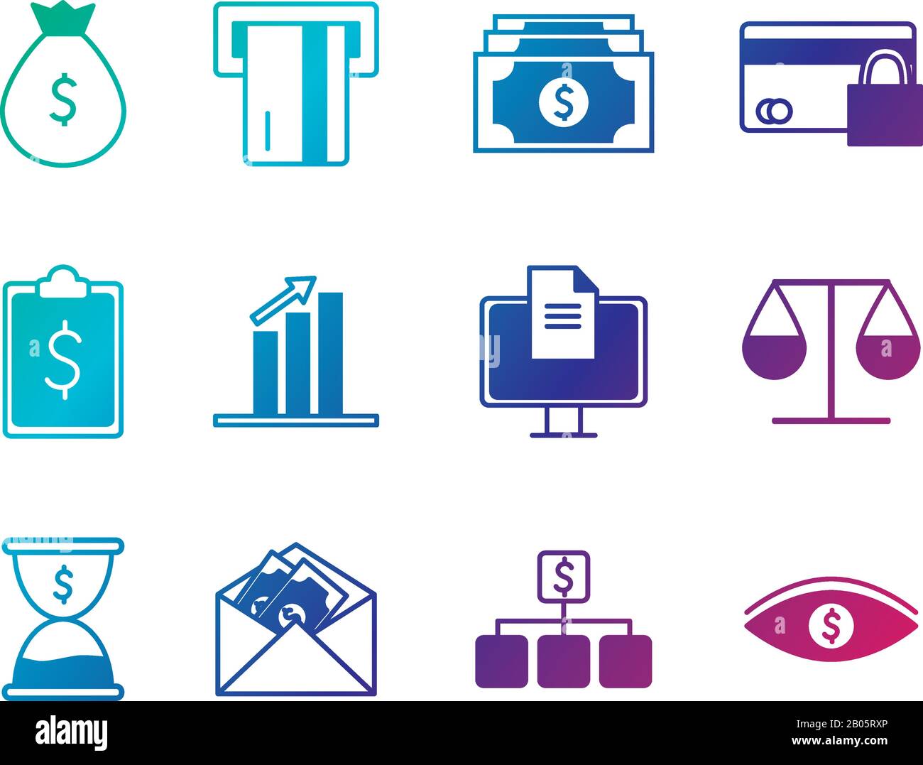 Isolated money gradient style icon set vector design Stock Vector Image ...