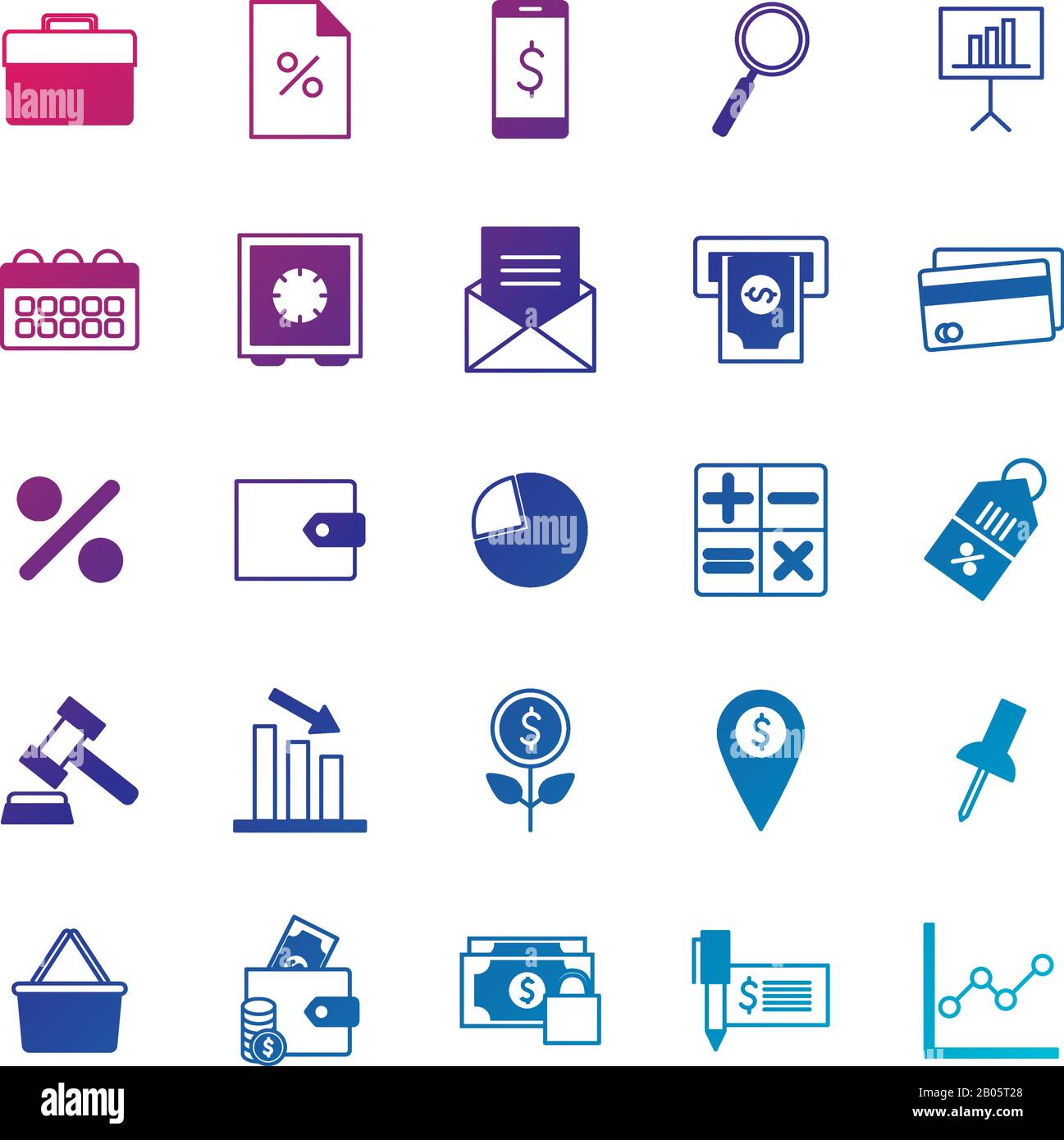 Isolated money gradient style icon set vector design Stock Vector Image ...