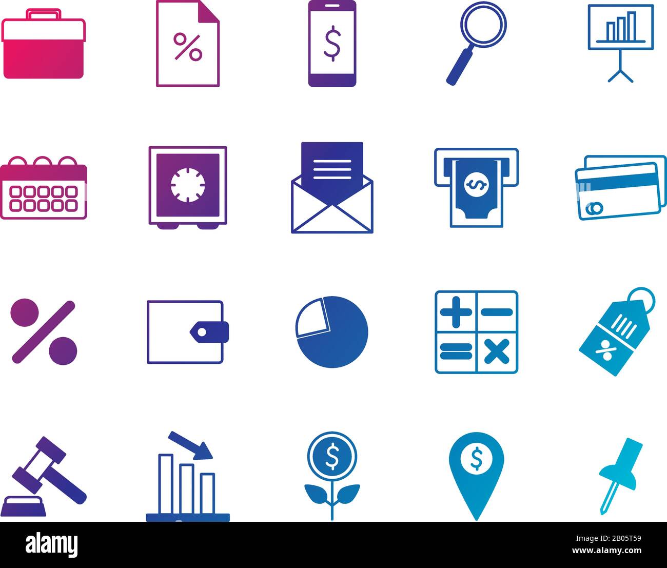 Isolated money gradient style icon set vector design Stock Vector Image ...