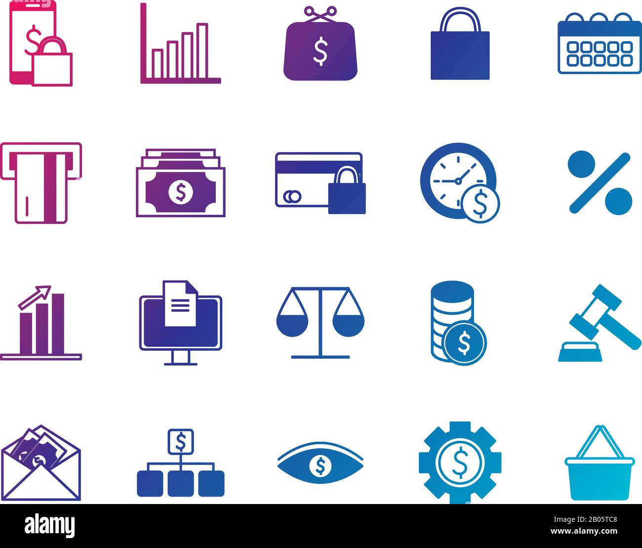 Isolated money gradient style icon set vector design Stock Vector Image ...