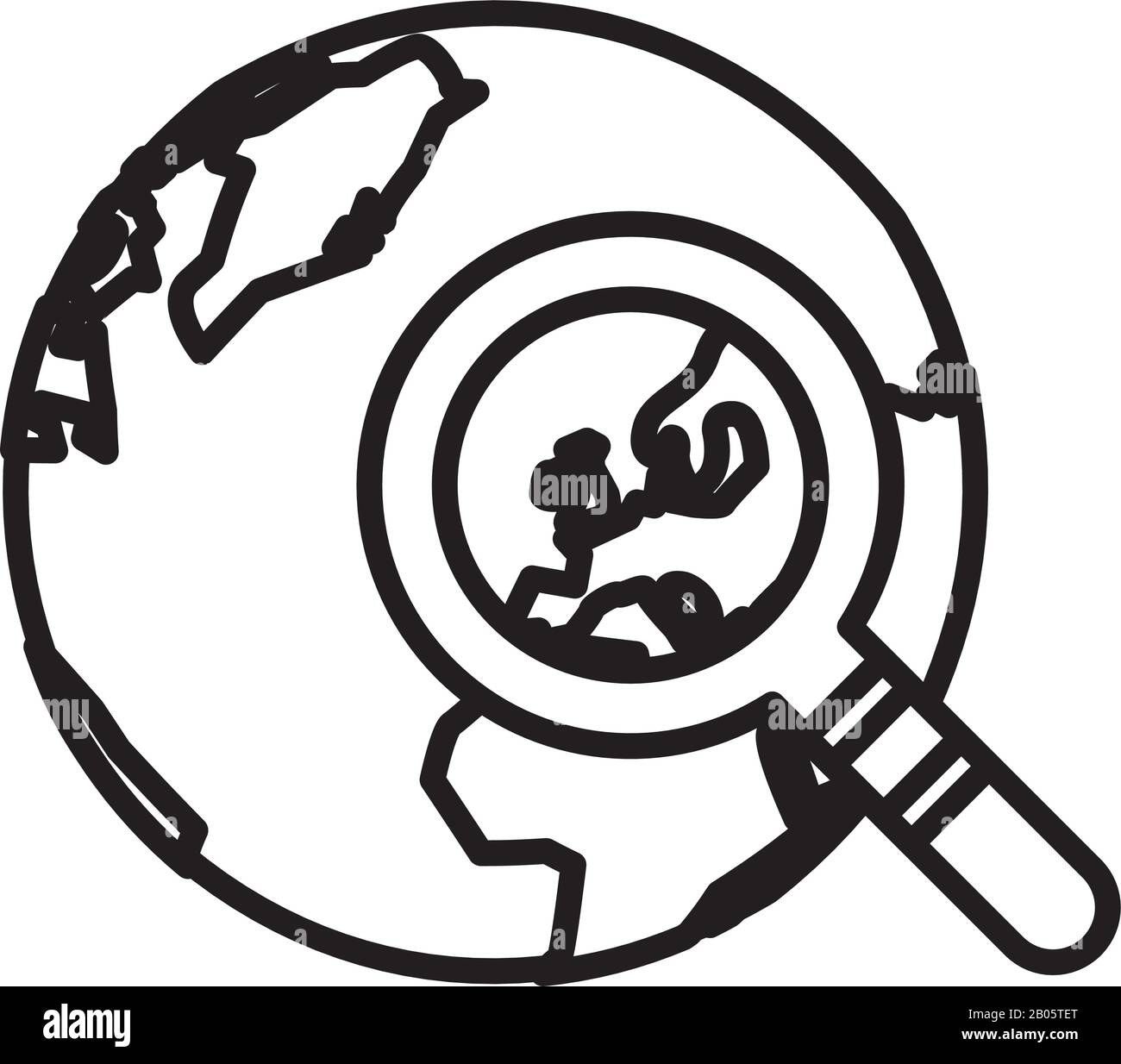 world planet earth with magnifying glass Stock Vector Image & Art - Alamy