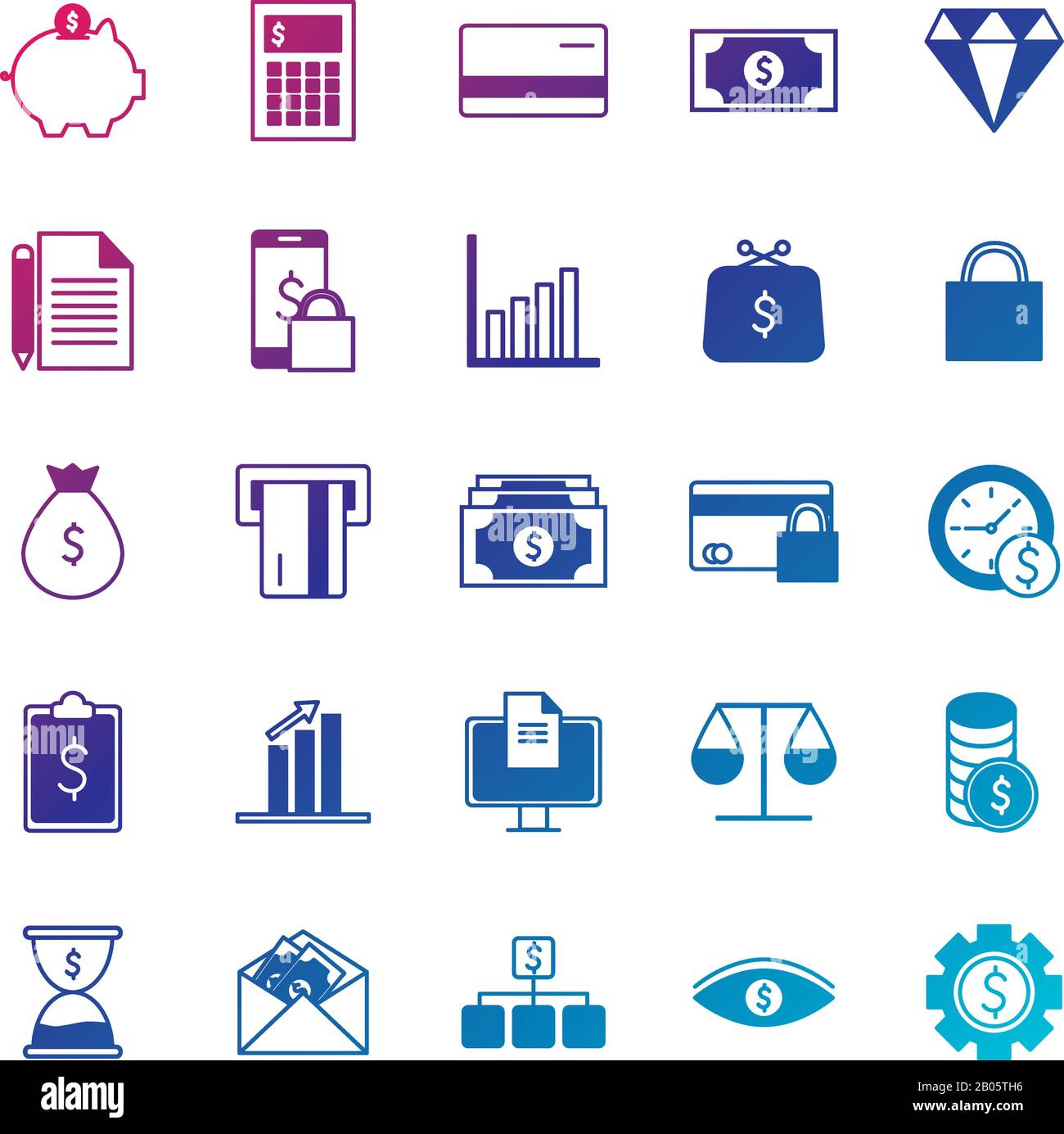 Isolated money gradient style icon set vector design Stock Vector Image ...