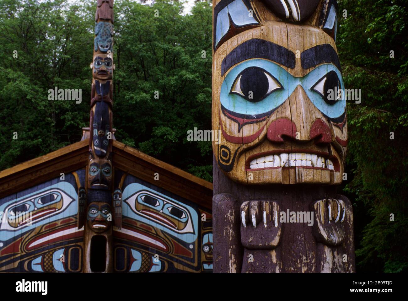USA,ALASKA,INSIDE PASSAGE, KETCHIKAN, TOTEM BIGHT STATE PARK, TLINGIT ...