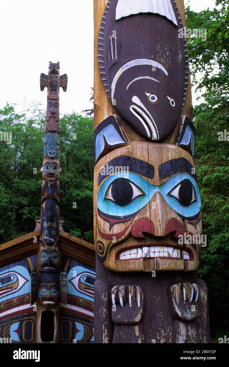 USA,ALASKA,INSIDE PASSAGE, KETCHIKAN, TOTEM BIGHT STATE PARK, TLINGIT ...