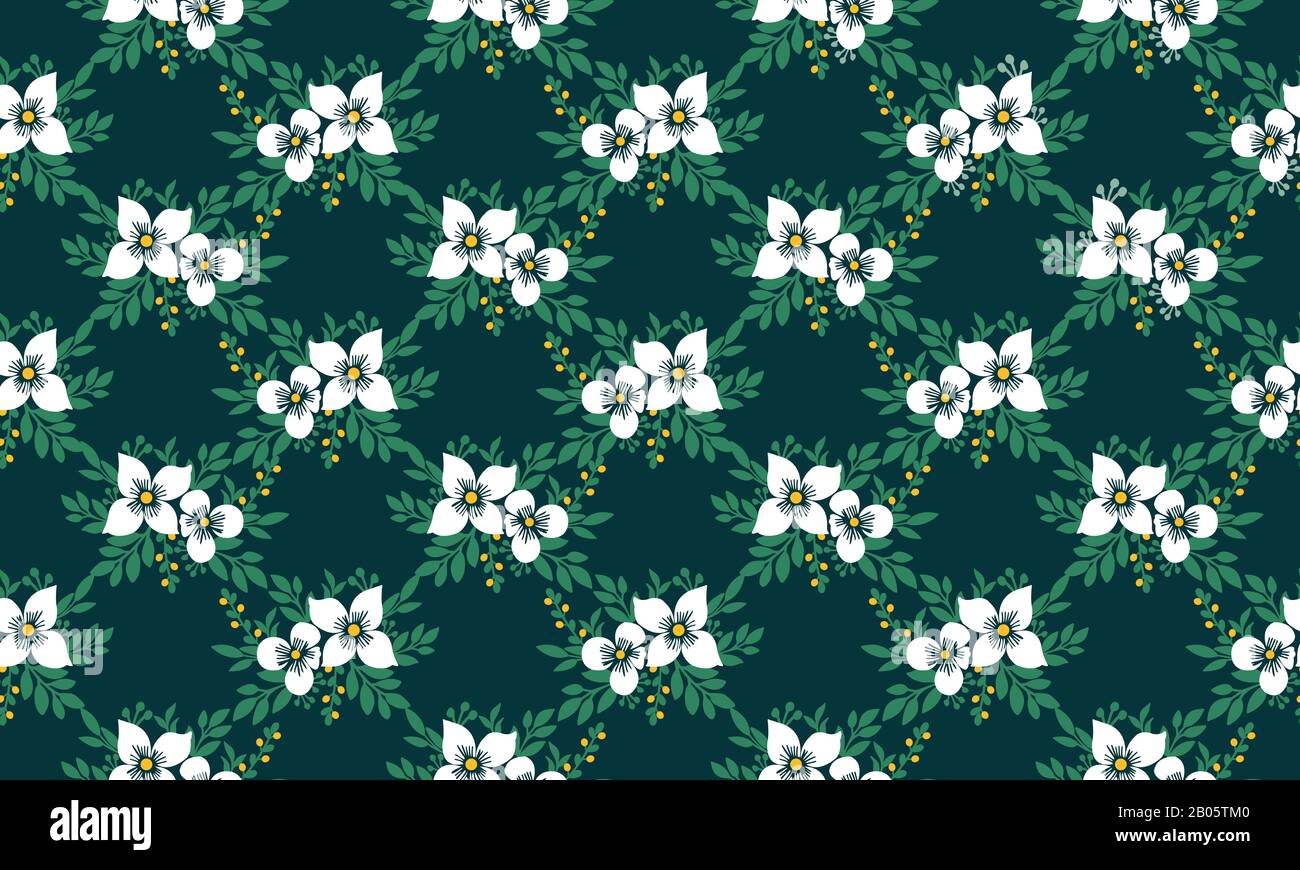 Seamless design of leaf and floral, for spring floral pattern ...