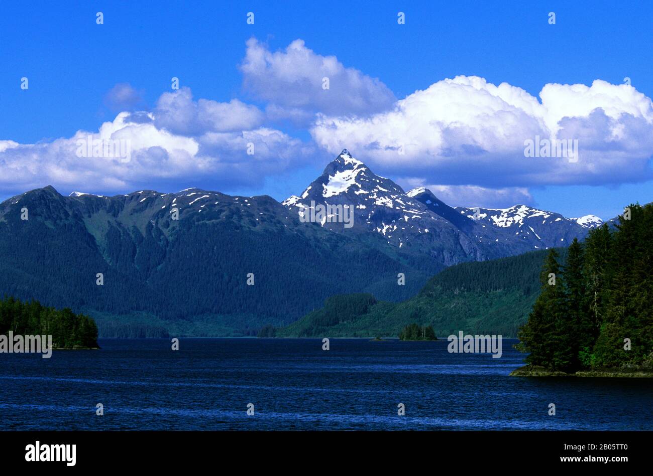 USA,ALASKA,INSIDE PASSAGE, NEAR SITKA, VIEW OF MT. ANNAHOOTZ Stock ...