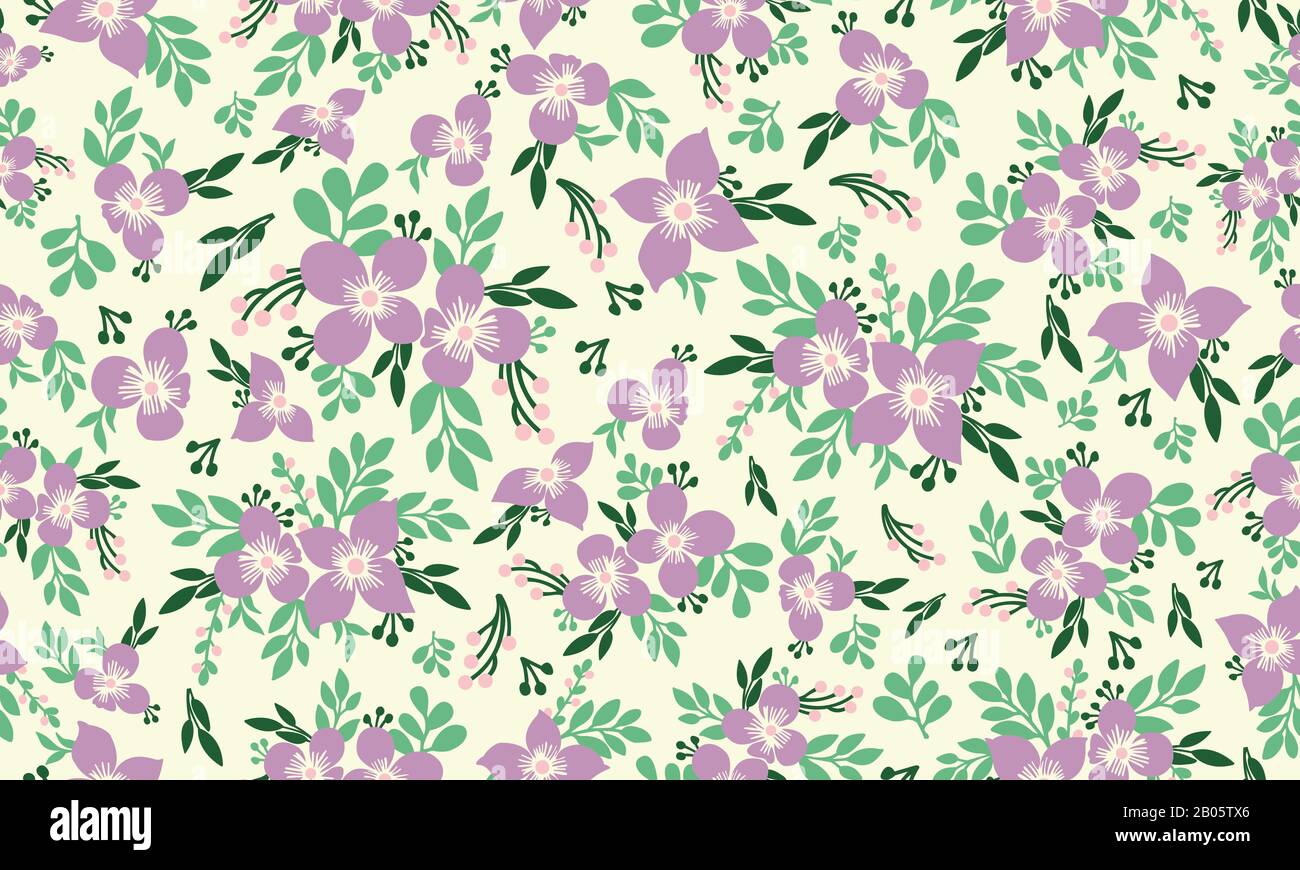 Modern template for spring, with leaf and floral pattern background ...
