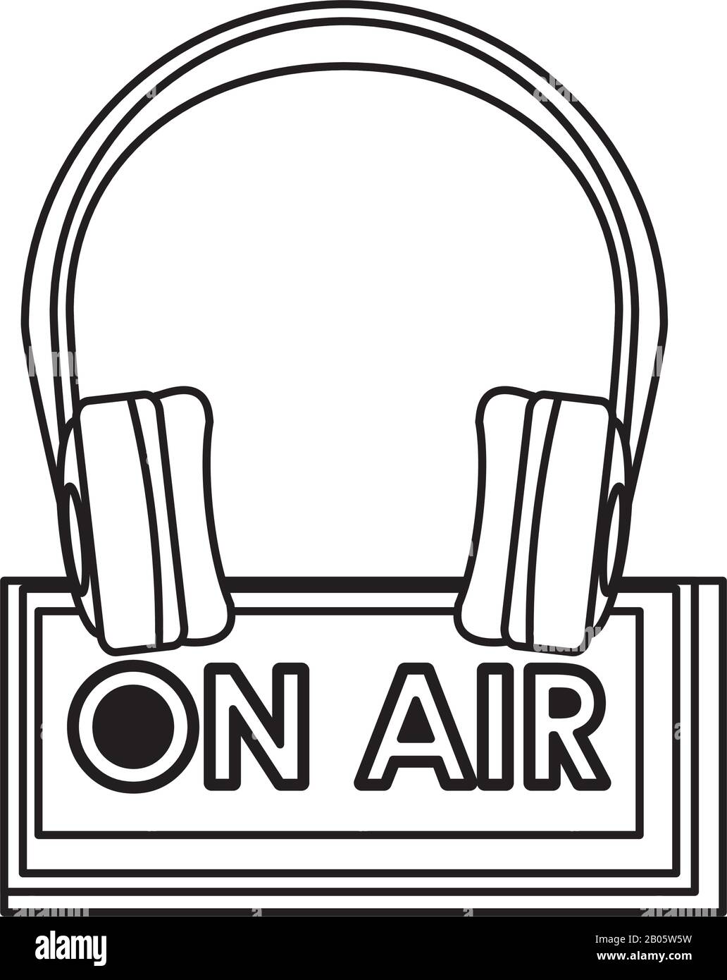 on air label with earphones Stock Vector Image & Art - Alamy