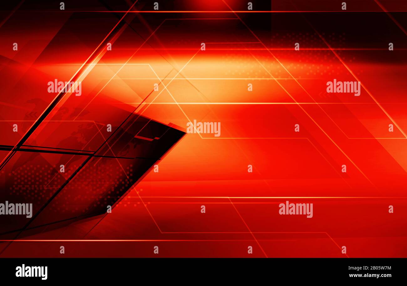 Graphical red theme abstract background with highlighted edge lines ...