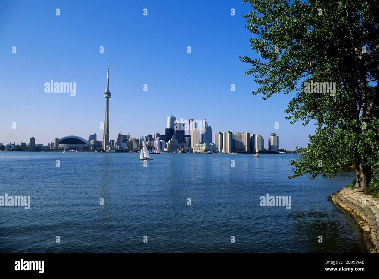CANADA, ONTARIO, TORONTO, SKYLINE WITH SKY DOME AND CN TOWER Stock ...