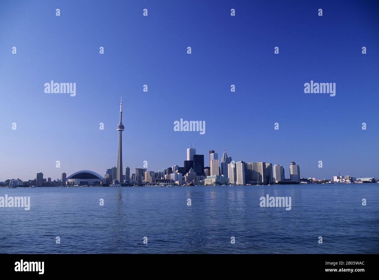 CANADA, ONTARIO, TORONTO, SKYLINE WITH SKY DOME AND CN TOWER Stock ...
