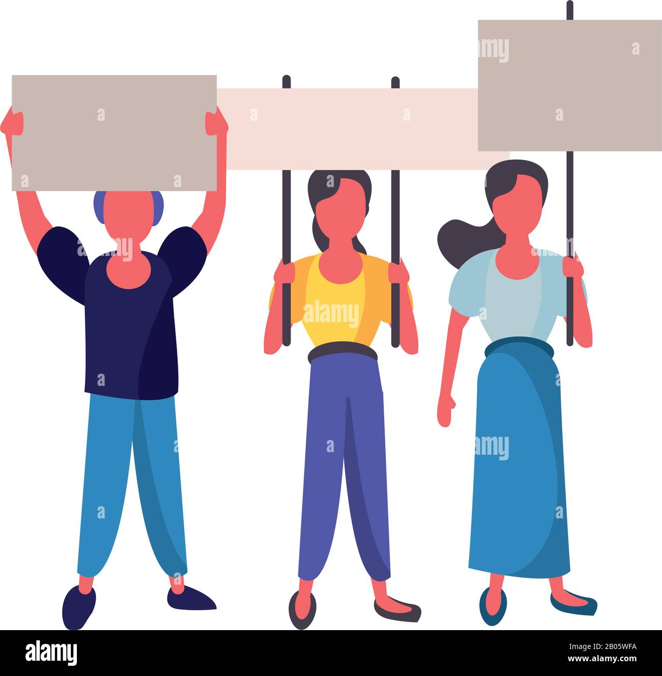 activists people with protest banners Stock Vector Image & Art - Alamy