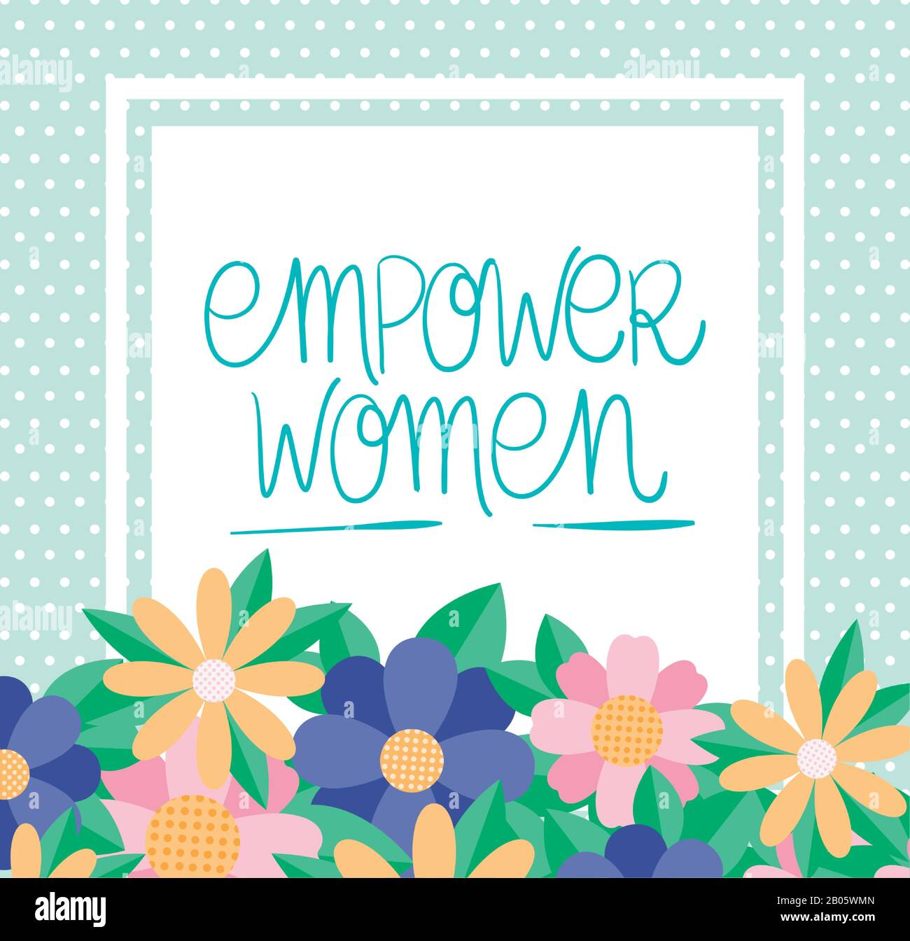 flowers and leaves of women empowerment vector design Stock Vector ...