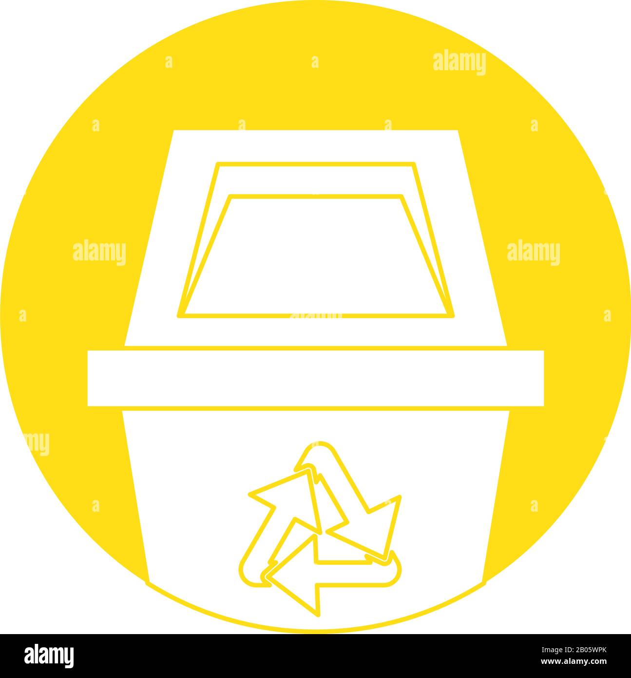 arrows recycle symbol in waste bin Stock Vector Image & Art - Alamy