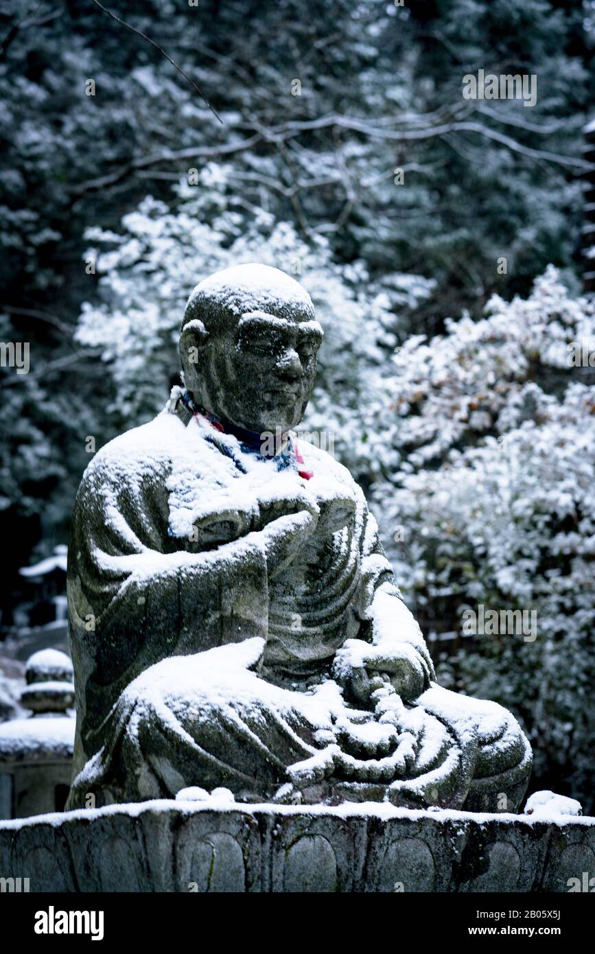 Okunoin, Japan's largest cemetery, located on Mt. Koya, the birthplace ...