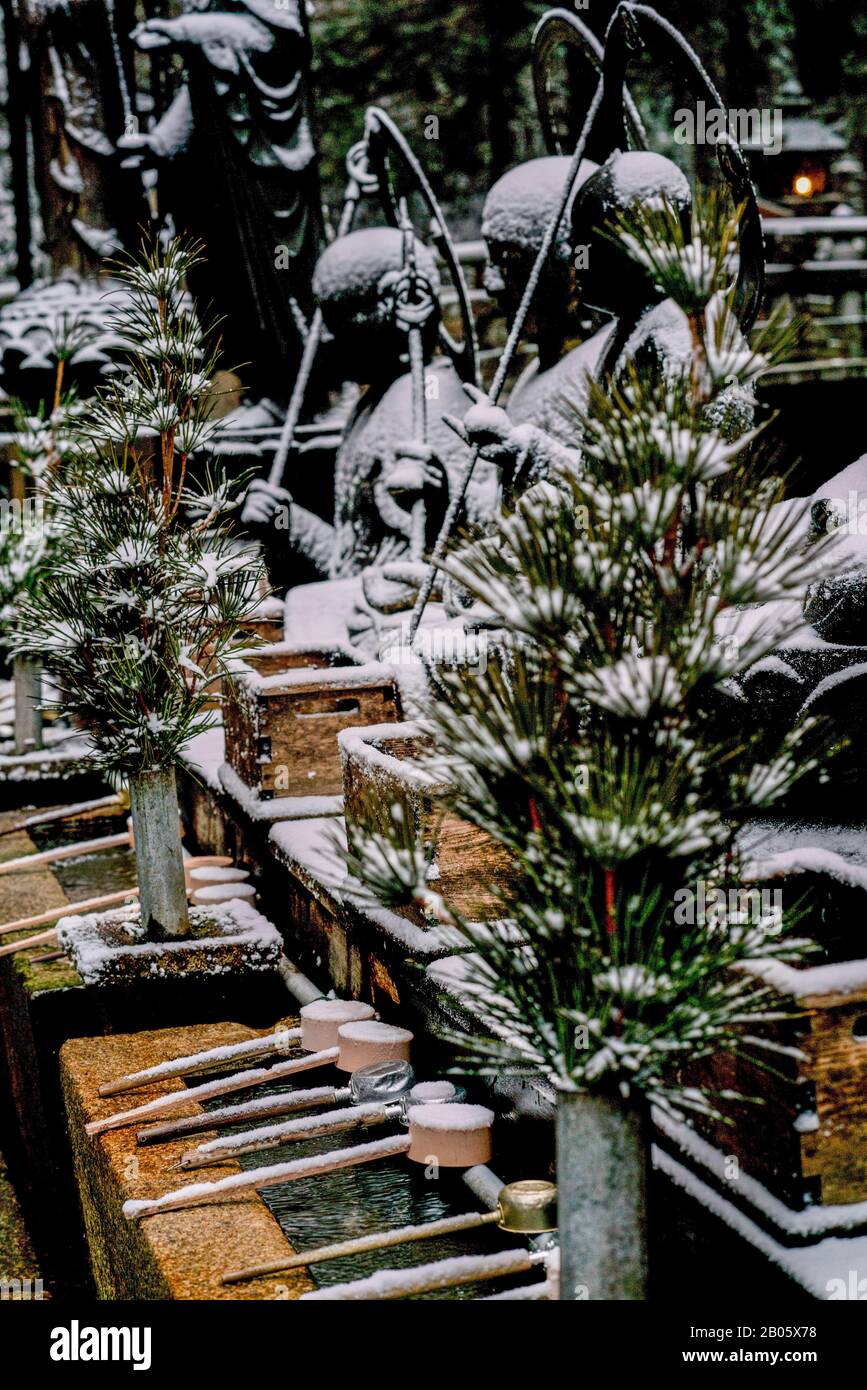 Okunoin, Japan's largest cemetery, located on Mt. Koya, the birthplace ...