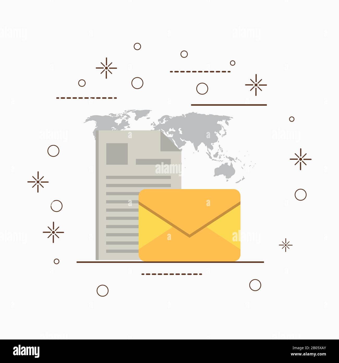 envelope postal service with document Stock Vector Image & Art - Alamy