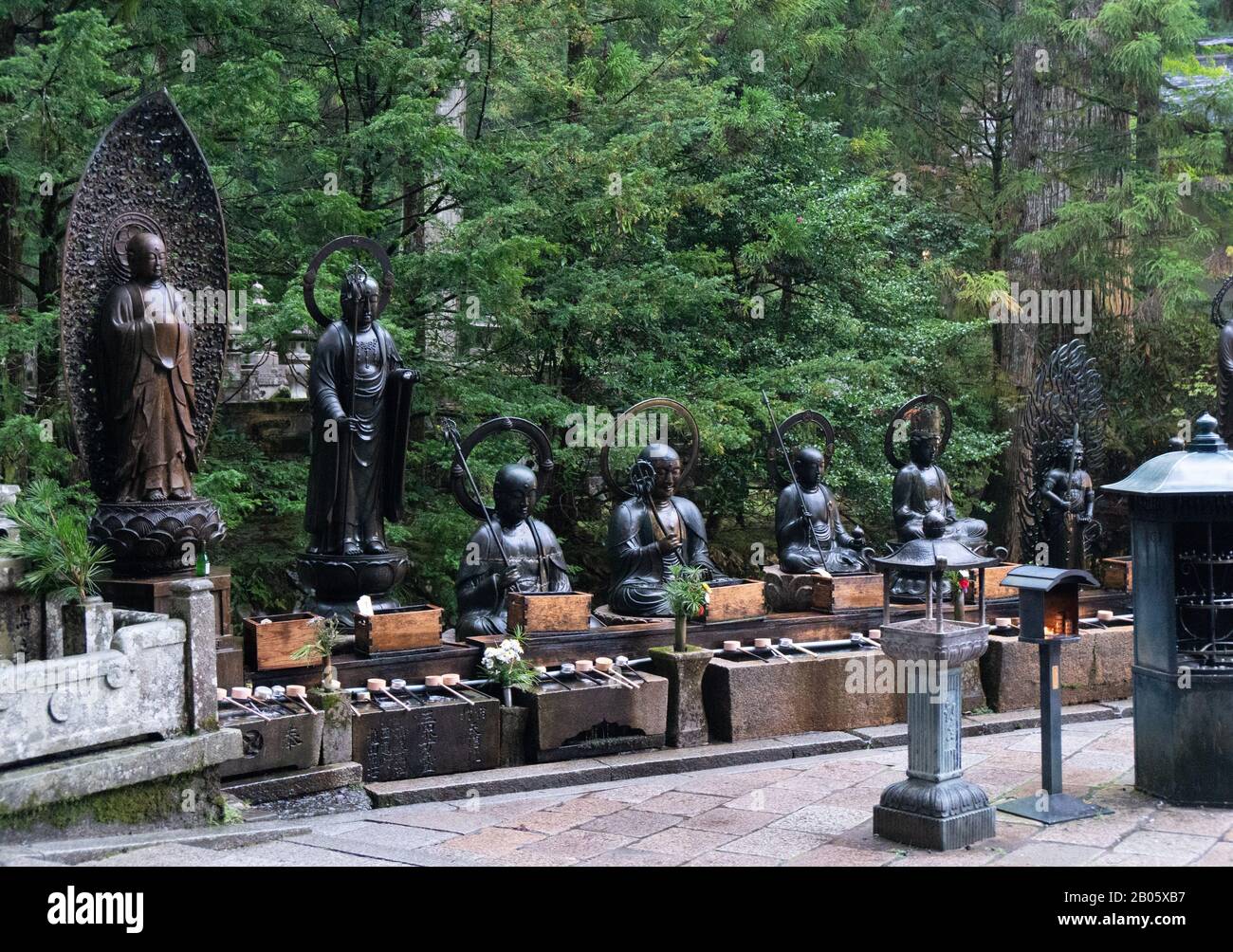Okunoin, Japan's largest cemetery, located on Mt. Koya, the birthplace ...