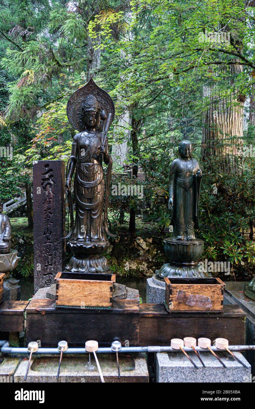 Okunoin, Japan's largest cemetery, located on Mt. Koya, the birthplace ...