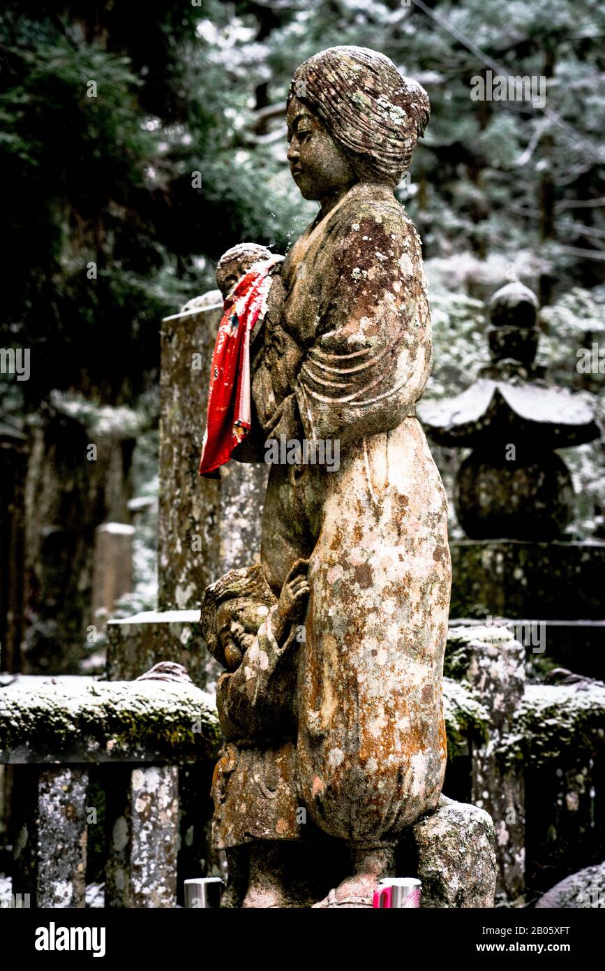 Okunoin, Japan's largest cemetery, located on Mt. Koya, the birthplace ...