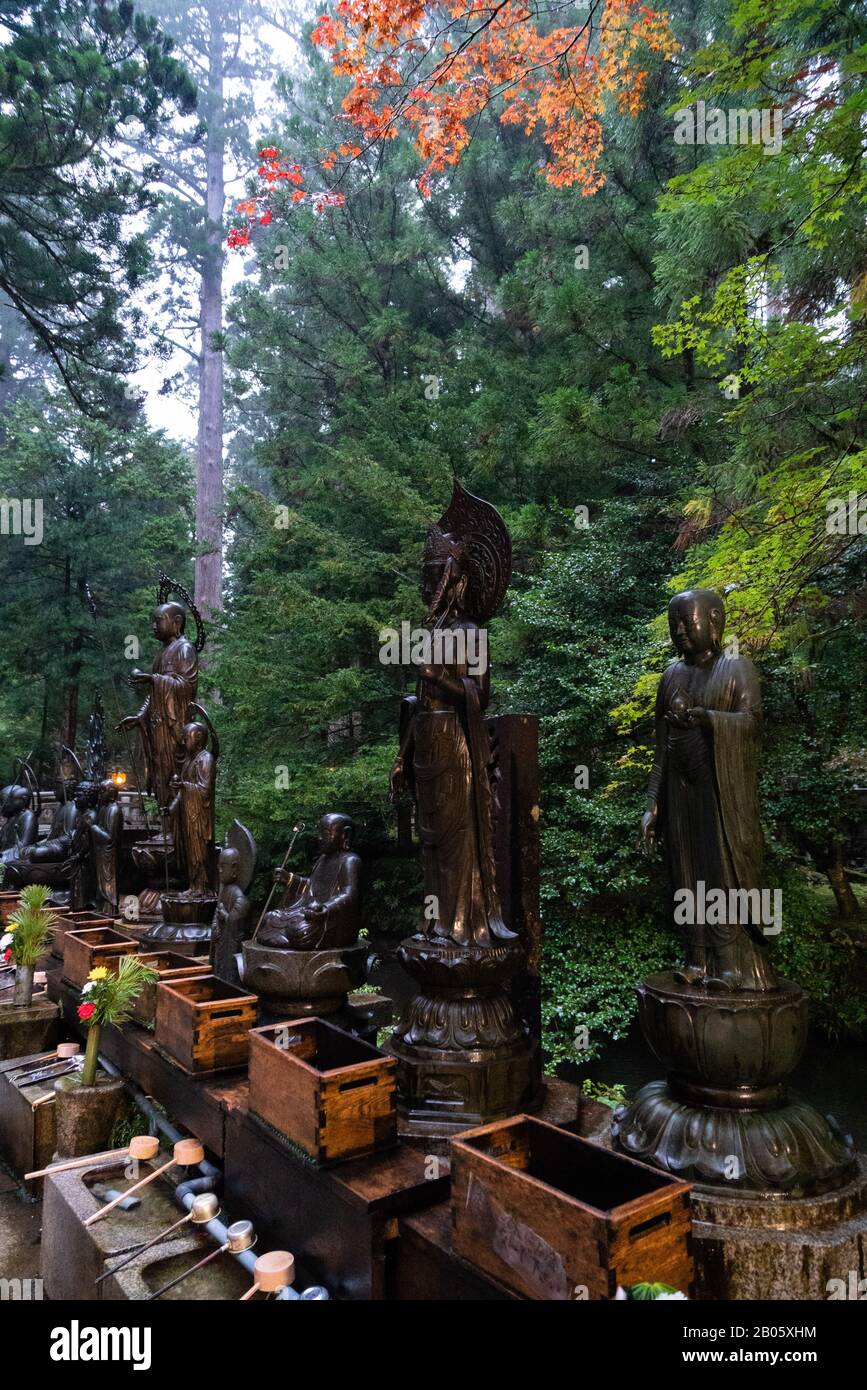 Okunoin, Japan's largest cemetery, located on Mt. Koya, the birthplace ...