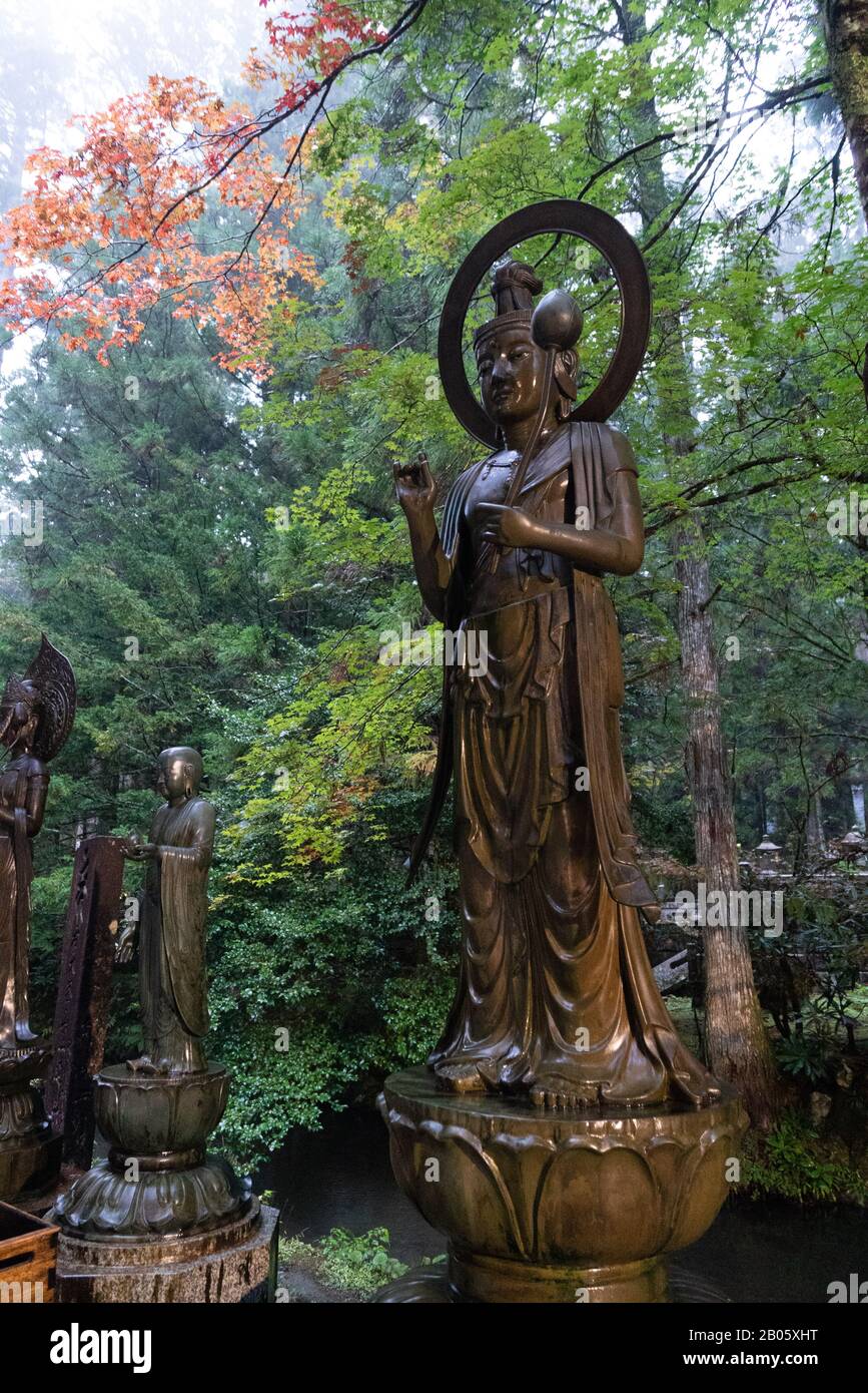 Okunoin, Japan's largest cemetery, located on Mt. Koya, the birthplace ...