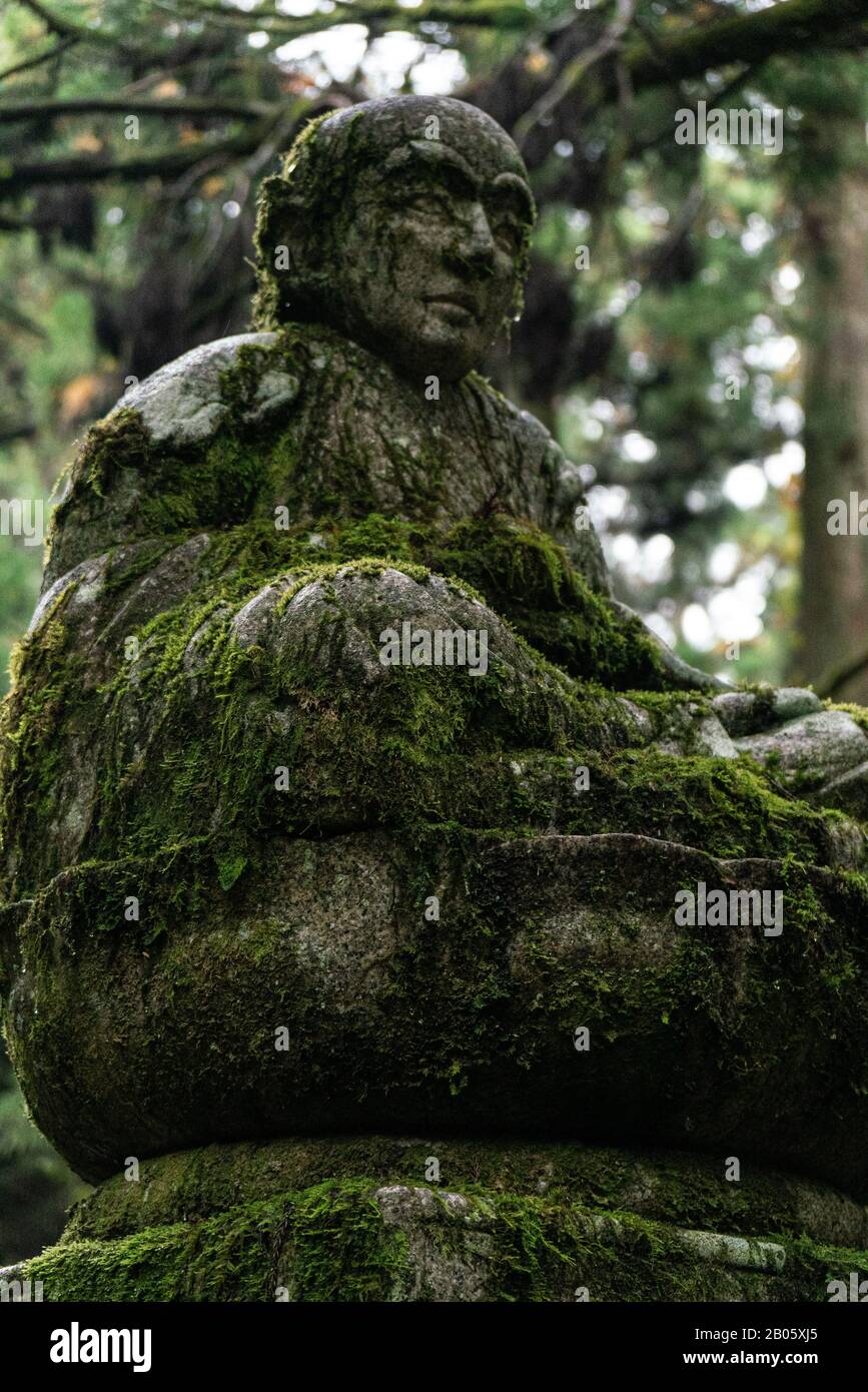 Okunoin, Japan's largest cemetery, located on Mt. Koya, the birthplace ...